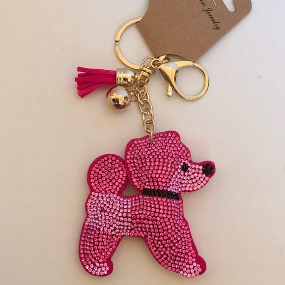 Accessories | Precious Pink Rhinestone Poodle Keychain Nwt | Poshmark